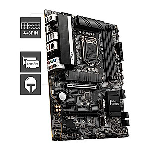 MSI Z590-A PRO ProSeries Motherboard (ATX, 11th/10th Gen Intel Core, LGA 1200 Socket, DDR4, PCIe 4, M.2 Slots, USB 3.2 Gen 2, 2.5G LAN, DP/HDMI)