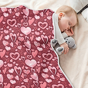Valentine's Day Baby Blankets for Boys Super Soft Warm Toddler Blankets for Girls Lightweight Crib Blanket Throw Blanket for Nursery Crib Infant Unisex Baby Travel Decor Adult