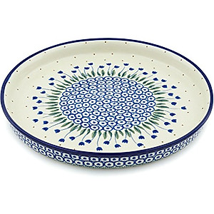Polish Pottery Cookie Platter 10-inch Water Tulip