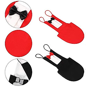 TEHAUX 2 Pack Bird Diaper Parrot Flight Suit Reusable Parrots Nappies with Bowtie Decor Pet Clothes for Budgie Parakeet Cockatiel Wedding Anniversary Christmas Birthday Party- Size