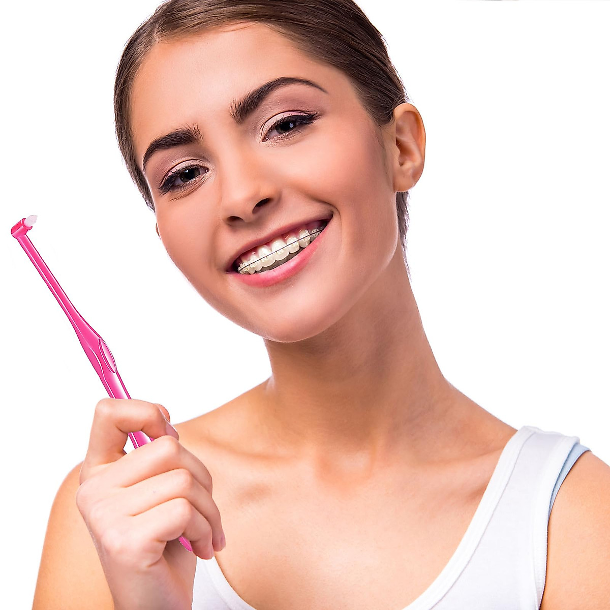 Patelai 6 Pieces End Tuft Toothbrush Soft Interdental Brushes Tooth Stain Remover Trim Toothbrush Single Brush for Implants Teeth Detail Cleaning Supplies(Bright Colors)