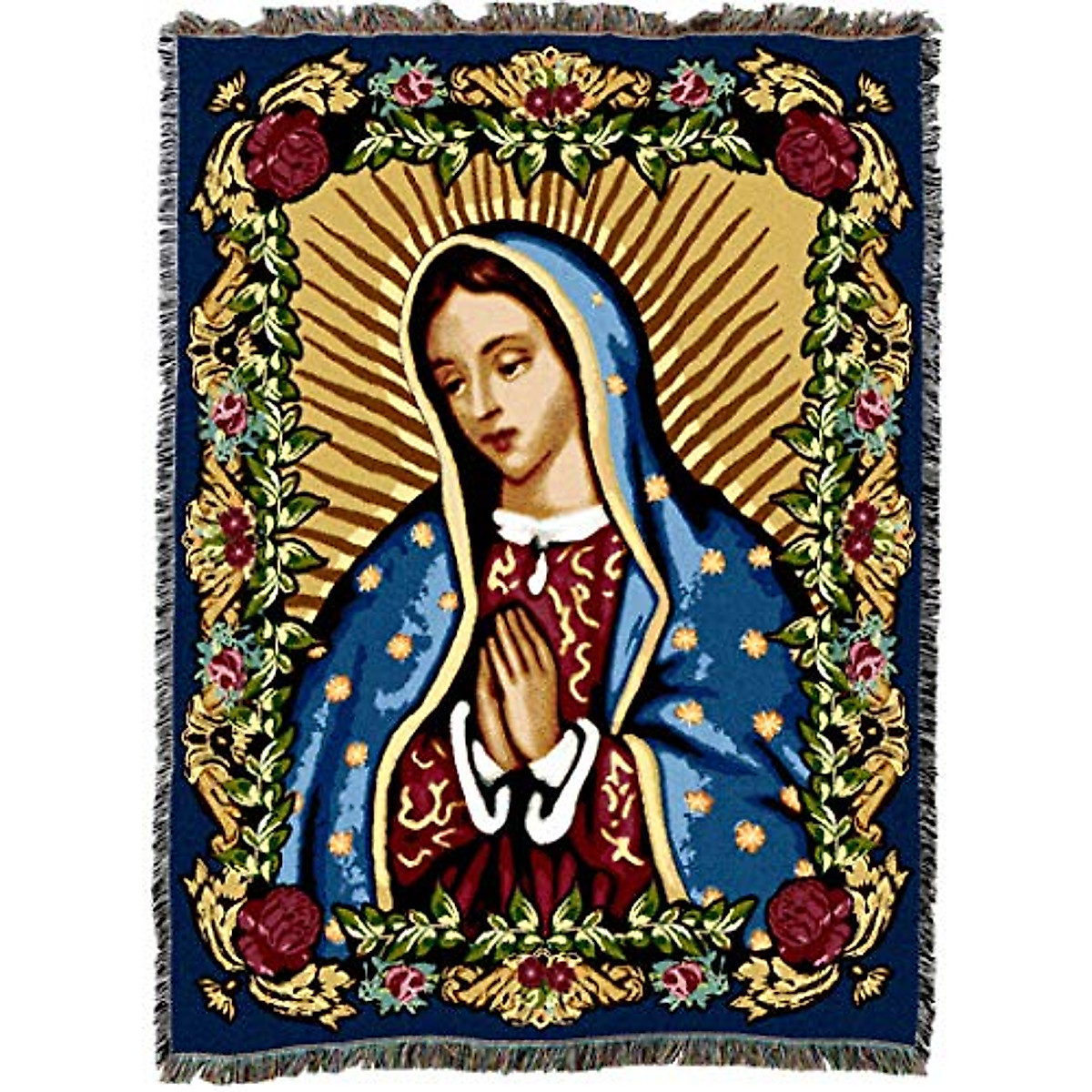 Pure Country Weavers Our Lady of Guadalupe - Nuestra Señora de Guadalupe - Catholic Mexicans Mexico - Religious Gift Tapestry Throw Woven from Cotton - Made in The USA (72x54)