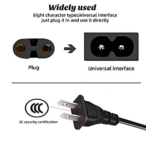 Evenpop 2 Prong AC Power Cord Cable Compatible with Xbox One S/Xbox One X/Xbox Series X/S Game Console, for Sony Playstation PS4 PS3 PS2 Slim/PSP/PSV Supply Plug Replacement (6.6ft)