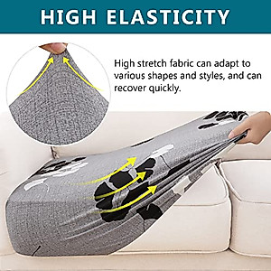 hyha Printing Sofa Couch Cushion Covers, Replacement Individual Seat Cushion Covers, Magic Sofa Covers Washable for Sectional Pets, Pattern Sofa Slipcovers (1 Cushion Armchair, Maple Leaf)