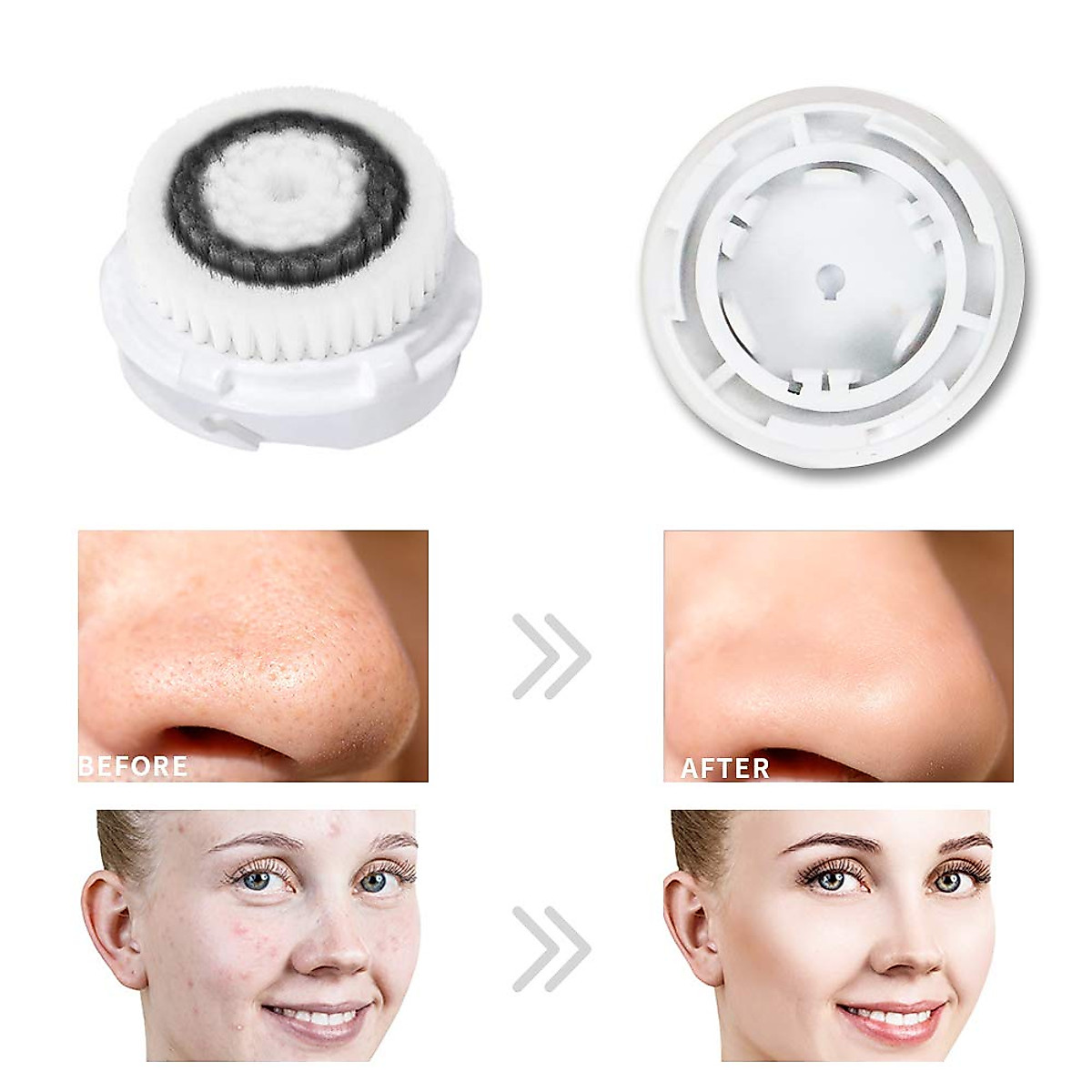 Facial Cleansing Brush Head Replacements Compatible with Clarisonic Mia 1, Mia 2, Mia Fit, Alpha Fit, Smart Profile Uplift, Deep Pore Face Brush Head Replacement Cleaning Tool (3 Pack)