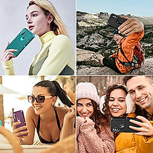 Qinmay for Moto G Play 2023 Case with HD Screen Protector (2 Packs),Motorola Moto G Play 2023 Phone Case 3 in 1 Heavy Duty Armor Shockproof Phone Case for Motorola Moto G Play 2023 (WineRed Pink)