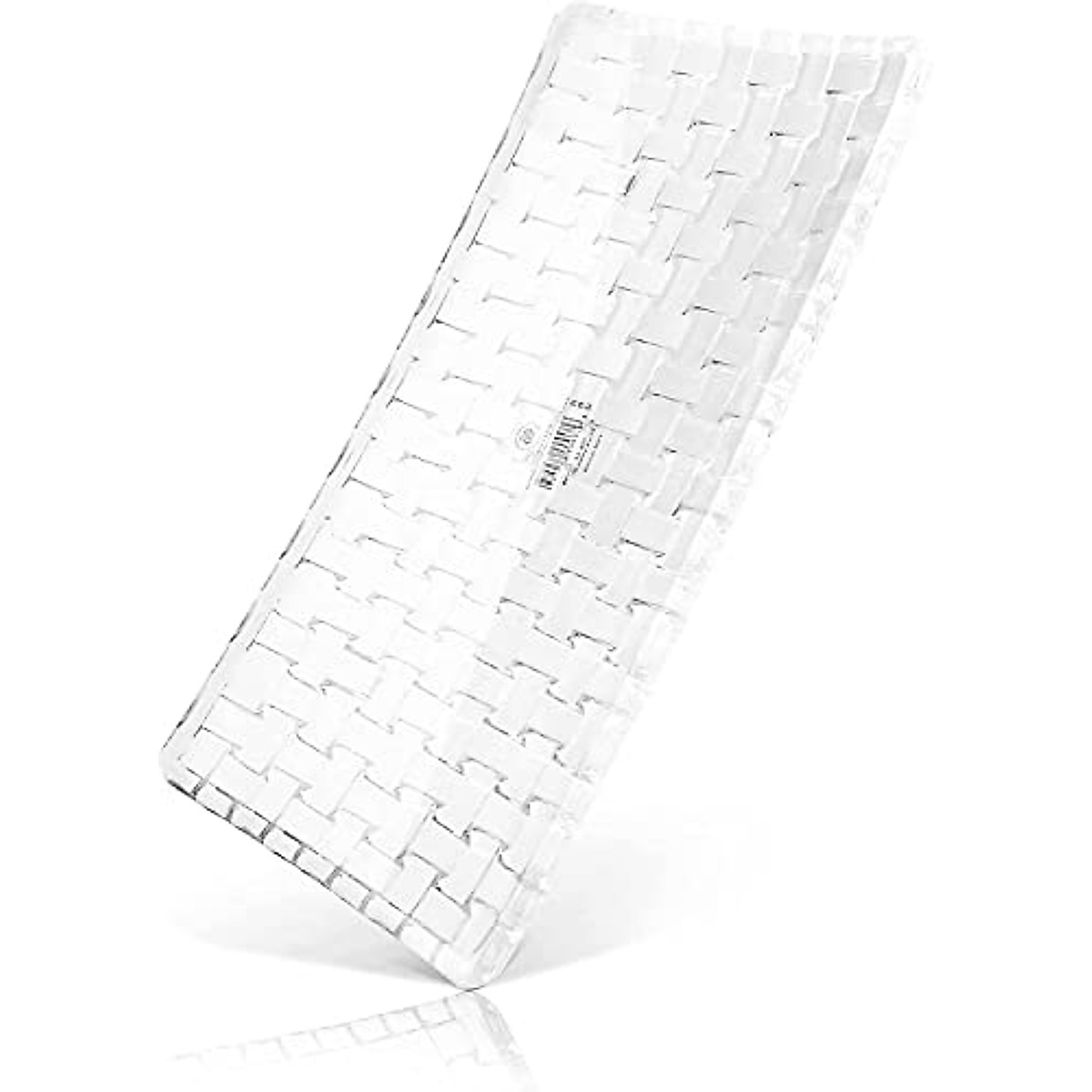11" Elegant Crystal Glass Rectangular Flat Long Serving Tray and Platter , Clear White Serving Plate used for Food Sushi Snack Fruit Cake Dessert