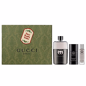 Gucc..i Guilty Eau De Toilette 3 Piece Gift Set for Men 3 oz Edt Spray +2.4 oz Deodorant Stick + 0.5 oz +Makeup Remover Alcohol Free Face & Eye Remover Wipe with Aloe E &Cucumber Extract. $179 Value