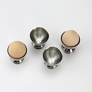 GSHLLO 2 Pcs Stainless Steel Egg Cups Egg Display Holders Kitchen Egg Stands Hard Boil Egg Holders Easter Soft Boiled Egg Tools