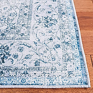 SAFAVIEH Tucson Collection Area Rug - 8' x 10', Green & Grey, Persian Design, Non-Shedding Machine Washable & Slip Resistant Ideal for High Traffic Areas in Living Room, Bedroom (TSN190Y)