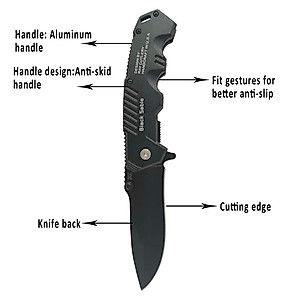 DOOM BLADE 7.87" EDC Cool Sharp Tactical Folding Pocket Knife,Spring Assisted Opening Knifes with Liner Lock,Pocketclip - Best Camping Fishing Hiking Survival Knife