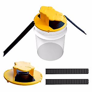 aooboob Mouse Trap Bucket Flip Lid,Mouse Trap Bucket Indoor Outdoor,Humane Mouse Trap,Mouse Trap Bucket Lid Auto Reset | 5 Gallon Bucket Compatible | Mice Mouse Trap Bucket Lid, yellow, 135698