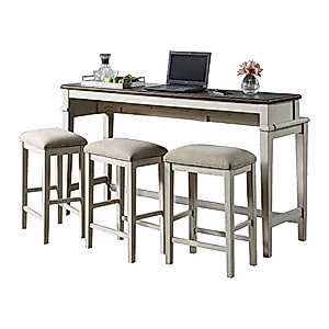 Lexicon Amelia 4-Piece Counter Height Dining Set, Antique White