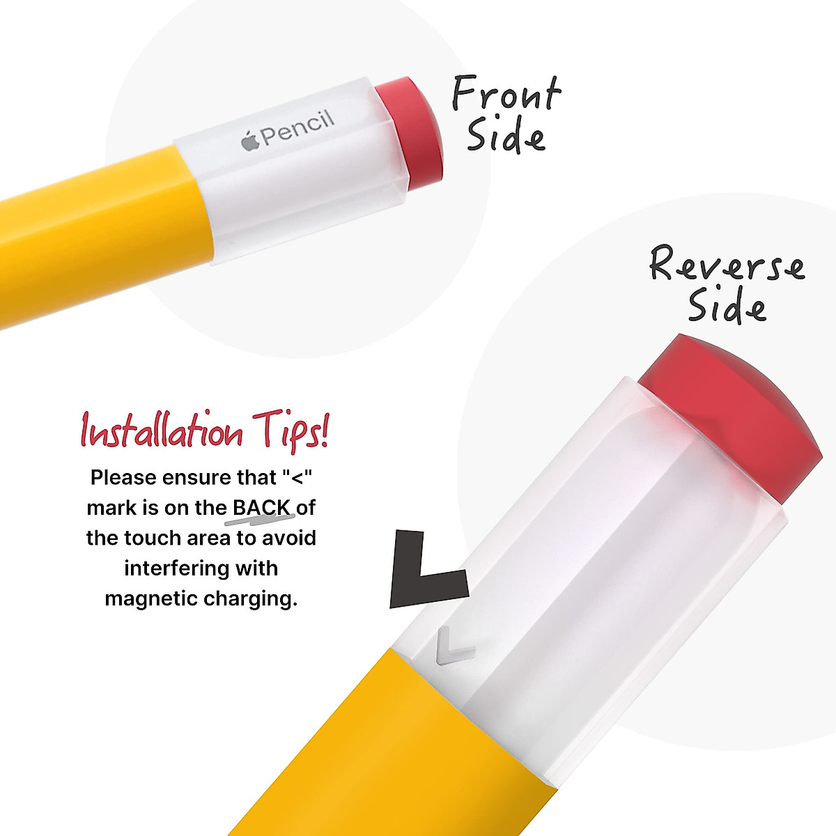 ELETIUO Silicone Case Compatible with Apple Pencil 2nd Generaion Cover,Protective Holder Grip Sleeve with Cap Accessories Compatible with iPad Pro 11 12.9 inch,Yellow