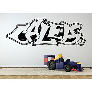 Wall Room Decor Art Vinyl Sticker Mural Decal Caleb Graffiti Name Poster Boy Baby Name Kids Bedroom Nursery Playroom AS2708