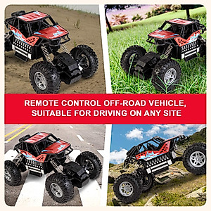 RC Cars, Remote Control Car, Scale Off Road Monster Trucks 25+ MPH Speed 2.4GHz All Terrain, 2 Rechargeable Batteries Toy Crawlers Vehicles for 6 7 8 9 10 11 12 Years Old Boys and Girls (Gd1)