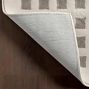 nuLOOM 7' x 9' SuperiorWash Indoor Area Rug, 100% Recycled PET, Machine Washable, Oeko-TEX Certified, Medium Pile, Pet-Friendly, Daleyza Checkered Cream