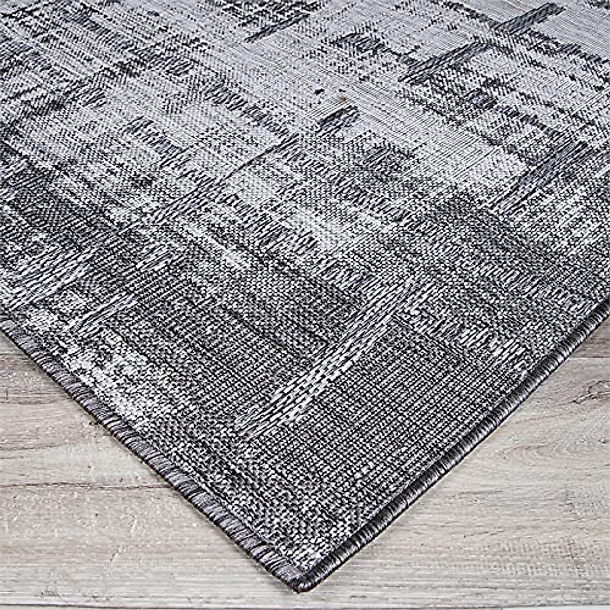 Couristan Charm Tiverton Anthracite-Light Gray Indoor/Outdoor Area Rug, 5'3" x 7'6"