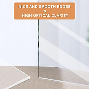 Clear Acrylic Plexiglass Sheet-1/4 Thick Cast - 12" x 24" (2 Pack) 6mm Transparent Acrylic Sheets for DIY, Signs and Crafts