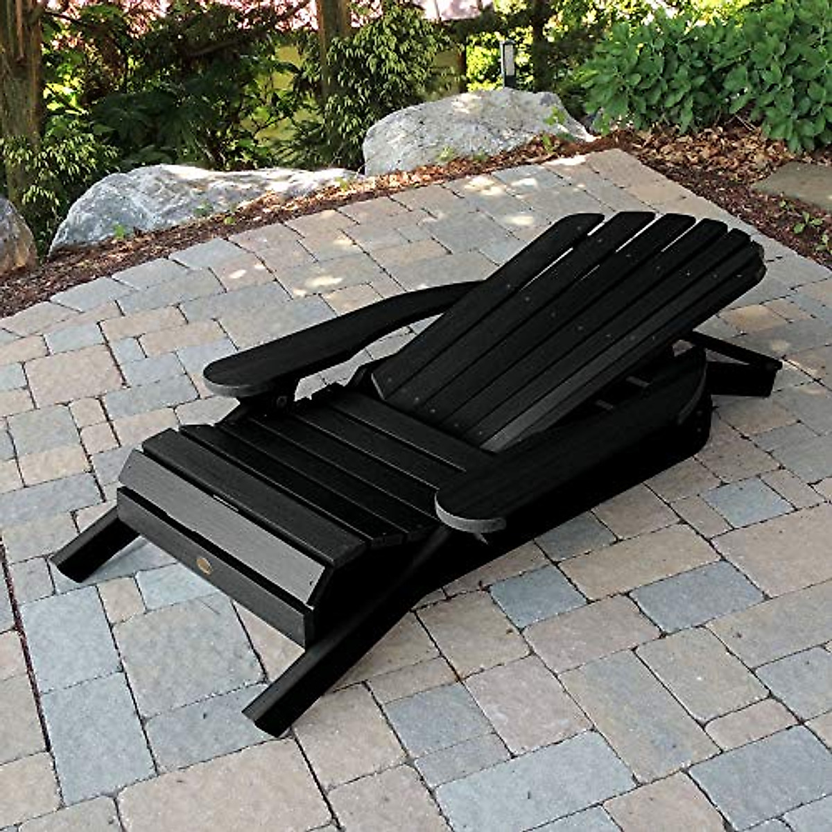 Highwood AD-CHL1-BKE Hamilton Made in the USA Adirondack Chair, Adult Size, Black