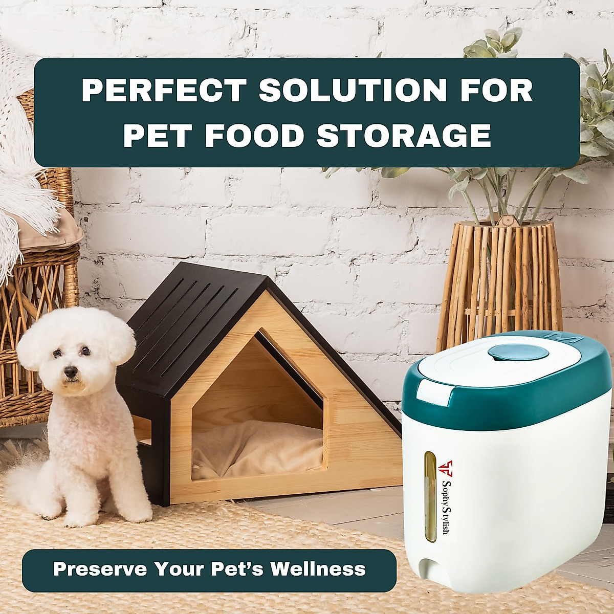 Kitchen Airtight Food Storage Container with Lid for Rice, Cereal, Flour, Sugar, Grains and Dog Food Storage - 11 lbs, Gree