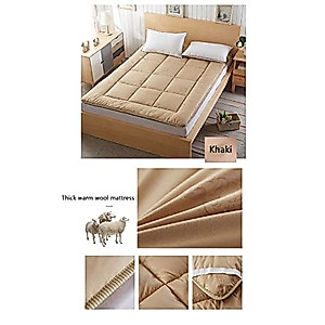 KASAN Japanese Floor Mattress, Japanese Futon Mattress Foldable Mattress, Mattress Tatami Mat with Washable Cover, Easy to Store and Portable for Camping,Brown,200x220cm (79x87in)