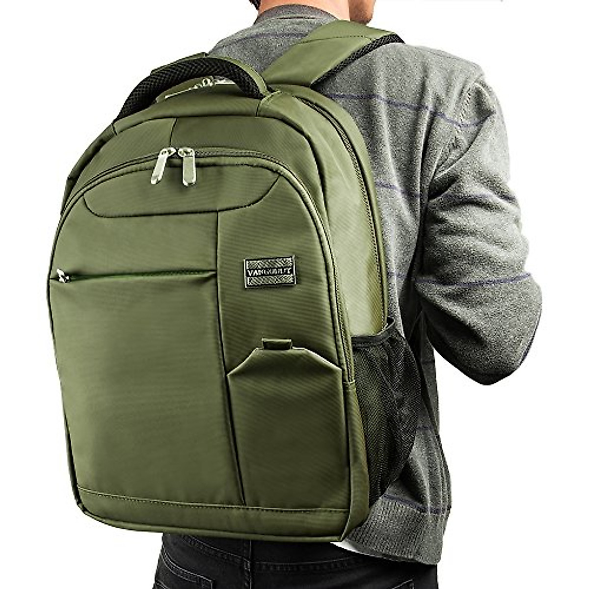 Vangoddy Germini 15.6 Inch Laptop Backpack Casual Daypack for Acer Aspire, Chromebook 15, Asus Aspire E5, ROG, Razer Blade, Toshiba Satellite, Tecra Series 14 inch 15.6 inch Laptop, Olive Green