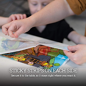 Klean Kids Animals On-The-Go Disposable Placemats for Toddlers and Baby (40 Pack) - Fun Disposable Table Mats for Kids That Keep Children Happy at Restaurants and Protect Dining Table