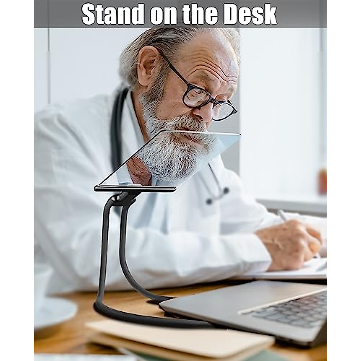 Magnifying Glass for Reading 5X Hands Free 5.3''x 8.7'' Magnifier Neckwear Large Full Page View, for Seniors, Men and Women, Magnifying Lens for Sewing Cross Stitch Needlepoint Jewelry Coins(Black)