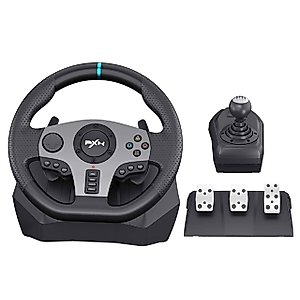 PXN V9 PC Steering Wheel with Pedals and Shifter 270/900 Degree Gaming Racing Wheel for PC,PS4,PS3,Xbox One, Xbox Series X/S,N-Switch (NOT Support Mac/PS5)