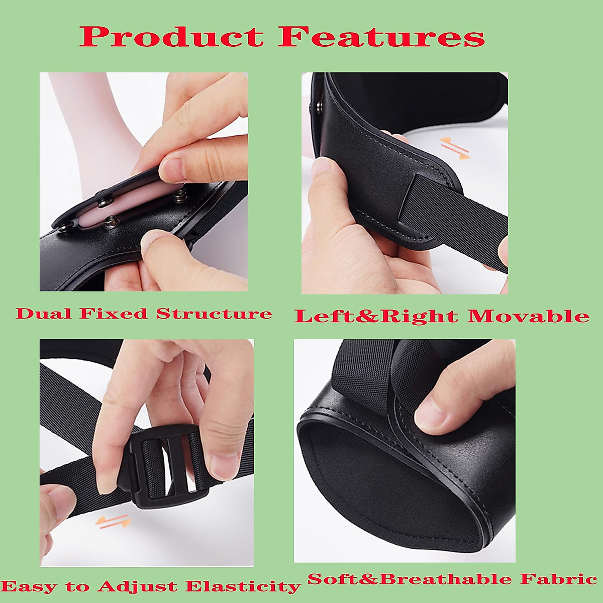 Vilpory Silicone Wearable Dildos Thigh Wear Pants- Strap On Harness Pants Strapless Sex Toys for Men Women Couples Les (L)