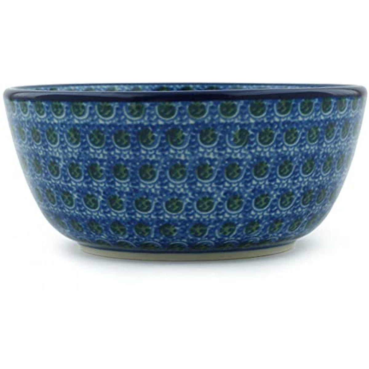 Polish Pottery Vegetable Bowl 5-inch Blue Poppies