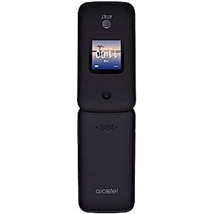 Alcatel SMARTFLIP 4052R | 4G LTE | 4GB Flip-Phone | Bluetooth, WiFi, Big Buttons | Carrier locked to AT&T. Phone is not unlocked - Volcano Black