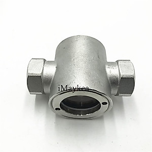 1/2" NPT Stainless Steel 304 Sight Water Flow Indicator With Concentric PTFE Impeller