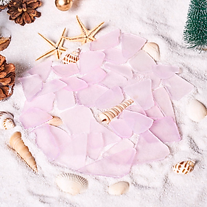 Versatile Sea Glass for Crafts - 16oz Pink Frosted Dyed Seaglass Pieces for DIY, Vase Filler, Art Craft Supplies, Beach Wedding, Home Decor