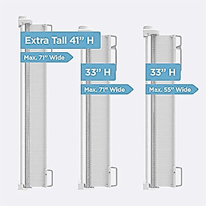 Retractable Baby Gate Perma Child Safety 41" Tall x 71” Wide, Mesh, For Stairs, Doorways, Dogs, Pets, Indoor, Outdoor, One-Handed Operation, Locking, Easy Install, Hardware Mount, White