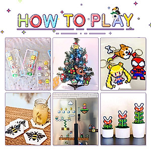 LIHAO 2.6mm Fuse Beads Kit for Crafts 24000 pcs 48 Colors Mini Fuse Beading Kit, Multicolored Iron on Fused Beads Kit, Great Supplies for Fuse Beads Artist