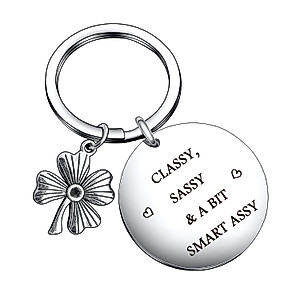 De&ai Positive jewelry Positive keychain women Inspirational gift Motivational gift for siser Inspirational keychain Inspirational keyring Motivational keyring a bit smart assy keychain