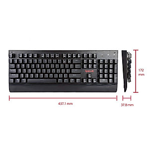 Redragon K557 RGB Backlit Mechanical Gaming Keyboard with Blue Switches, Aluminum Base, Anti-ghosting 104 Keys