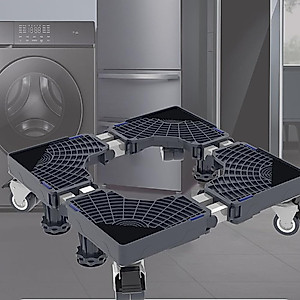 Washing Machine Stand Mini Fridge Stand Height Adjustable Washer and Dryer Pedestal Universal Stand Base with 4 Strong Heavy Duty Feet for Washing Machine Laundry and Refrigerator (Gray)