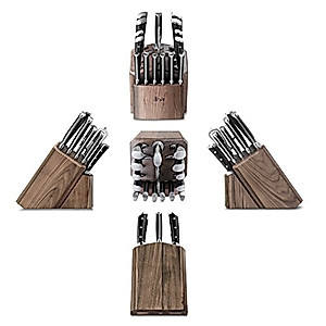 Cangshan TS Series 1020885 Swedish 14C28N Steel Forged 17-Piece Knife Block Set, Walnut
