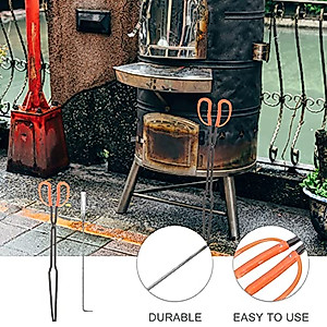 Cabilock Briquettes Hook 1 Set Briquette Tongs Iron Log Pigtail Charcoal Tong