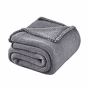 L'AGRATY Knitted Weighted Blanket - 60"x80" 15lbs Cooling Chunky Knit Heavy Blanket for Adults Braided Crochet Throw Thick Cable Yarn Knit Decorative Blanket No Beads Evenly Weighted Machine Washable