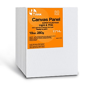 DPDIAN Canvas Boards for Painting 30 Pack, 11 inch x 14 inch Pack, Artist Canvas Panels for Oil & Acrylic Painting