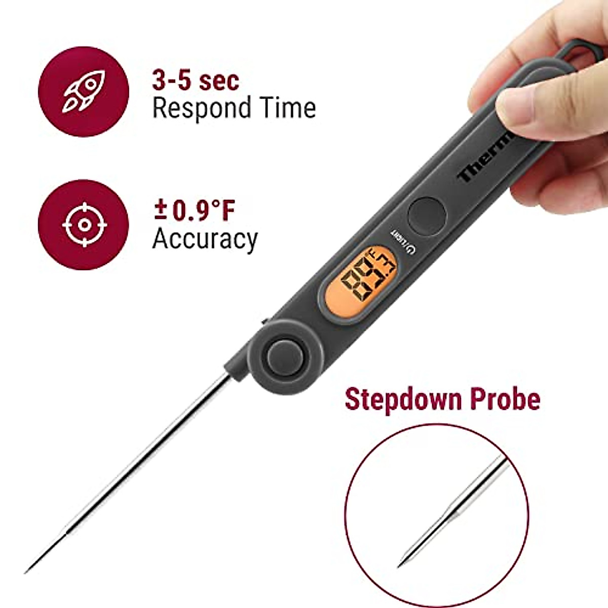 ThermoPro TP03B Digital Instant Read Meat Thermometer Kitchen Cooking Food Candy Thermometer with Backlight and Magnet for Oil Deep Fry BBQ Grill Smoker Oven Thermometer