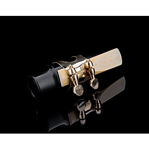 Glory Alto Saxophone Mouthpiece Kit with Ligature,one reed and Plastic Cap-Gold