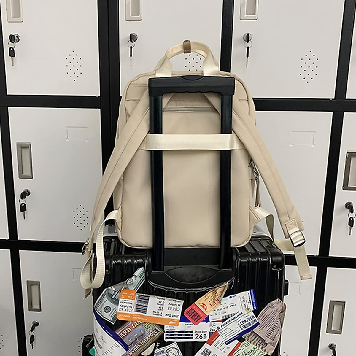 Laptop Backpack for Women Laptop Backpack Travel Business Computer Tote Bag for Girls Work Travel (Beige)