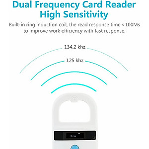 Animal Chip ID Scanner Dog Microchip Reader with OLED Display Screen Supports FDX-B（ISO11784/11785） and EMID Microchips