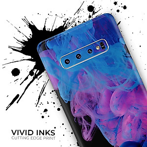 DesignSkinz Glowing Pink and Blue CloudSwirl Protective Vinyl Decal Wrap Skin Cover Compatible with The Samsung Galaxy S20 (Screen Trim & Back Glass Skin)