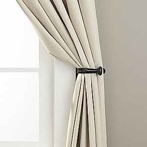 Amazon Basics Decorative Curtain Drapery Holdbacks, Set of 2, Black